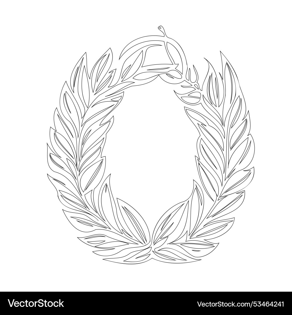 Laurel wreath outline sketch Royalty Free Vector Image