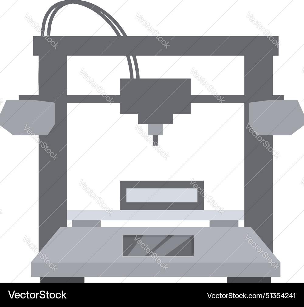 Modern 3d printer isolated on white background Vector Image