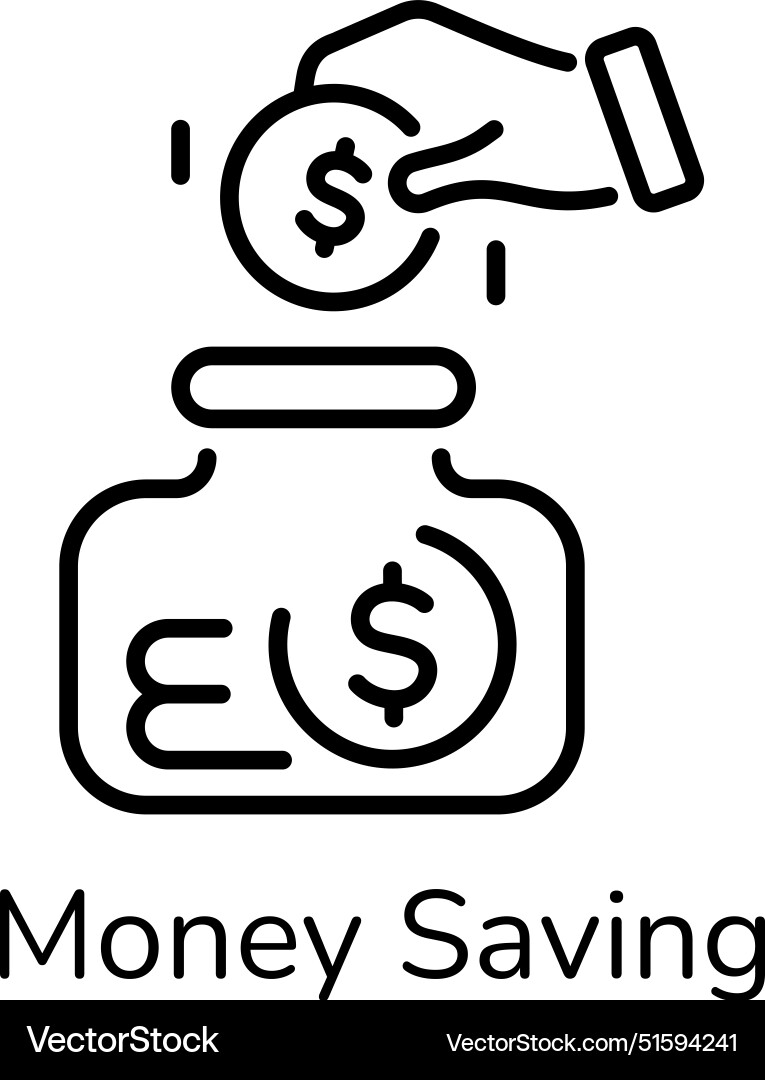 Money saving Royalty Free Vector Image - VectorStock
