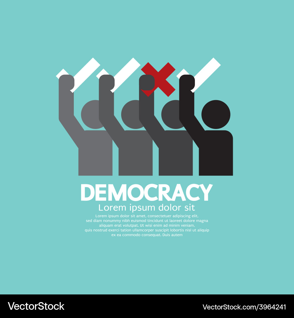 People Voting: Yes and No - Democracy Concept Vector Image