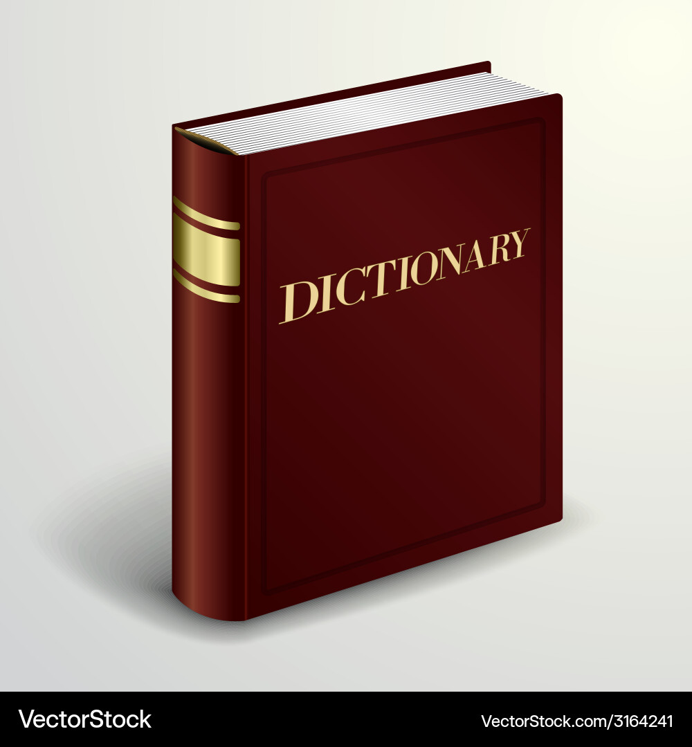 Red dictionary book Royalty Free Vector Image - VectorStock