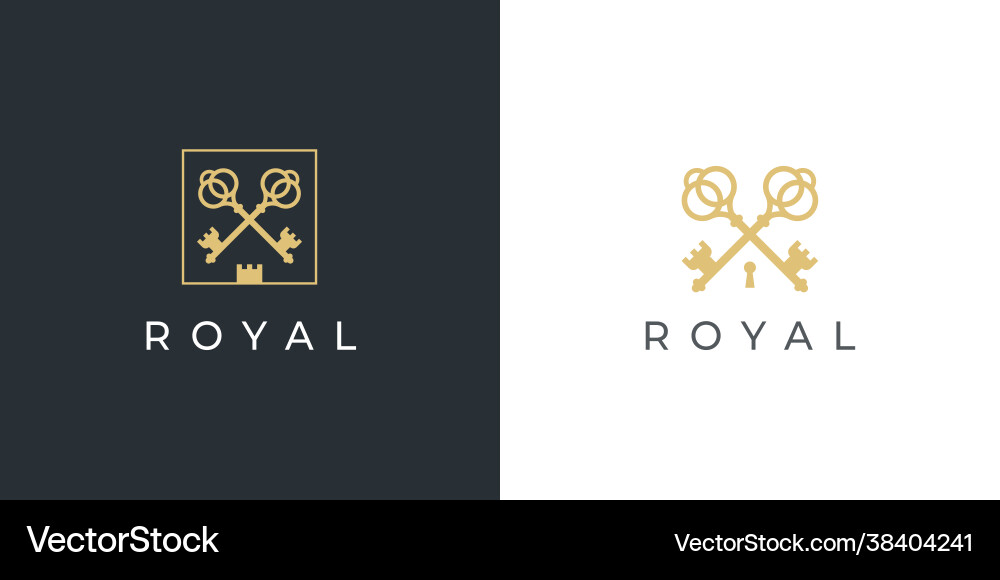 Royal keys logo icon Royalty Free Vector Image