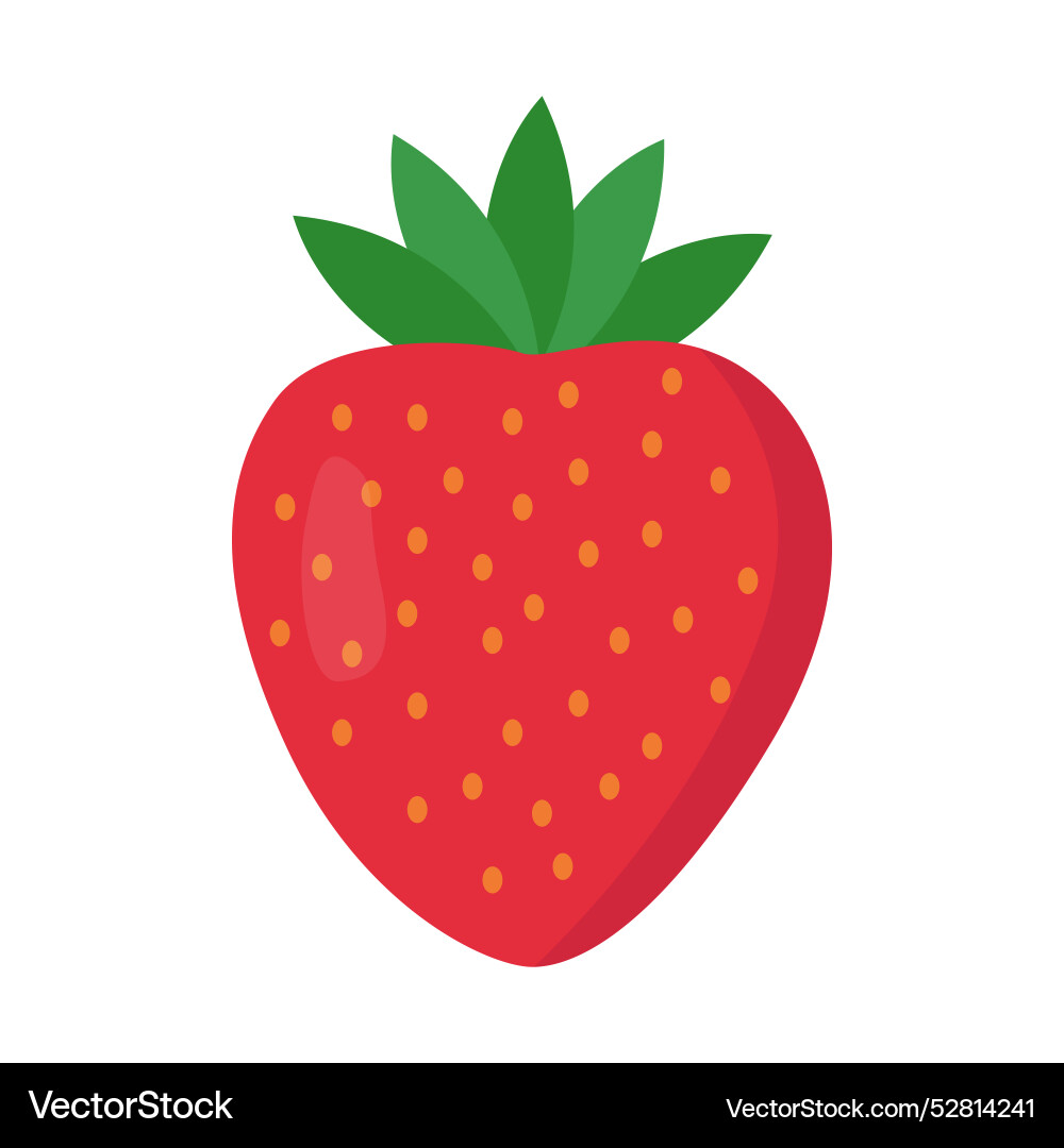Strawberry flat on white Royalty Free Vector Image