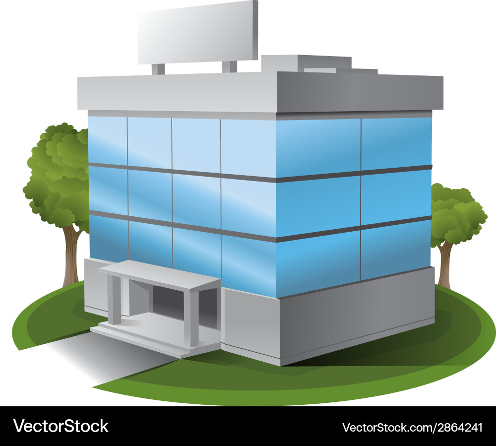 Threed office building Royalty Free Vector Image