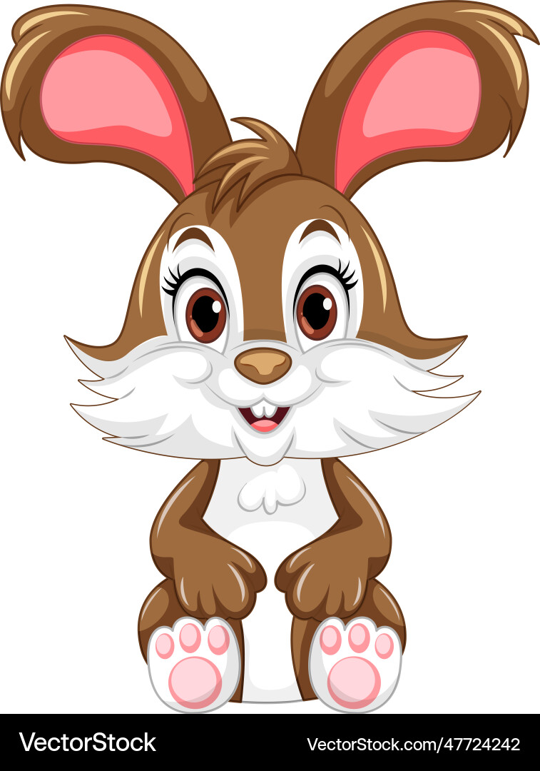 Cute rabbit cartoon character Royalty Free Vector Image