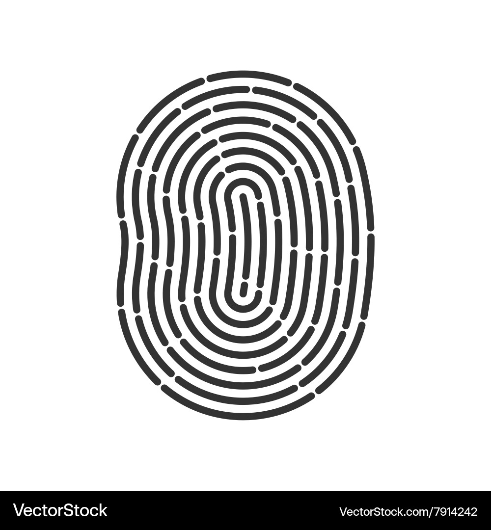 Fingerprint icon image flat app Royalty Free Vector Image