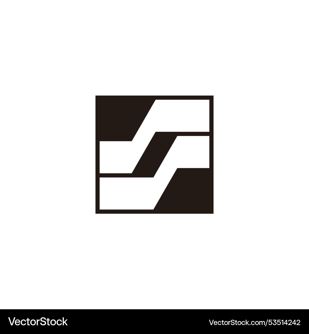 Letter ss square negative space logo Royalty Free Vector