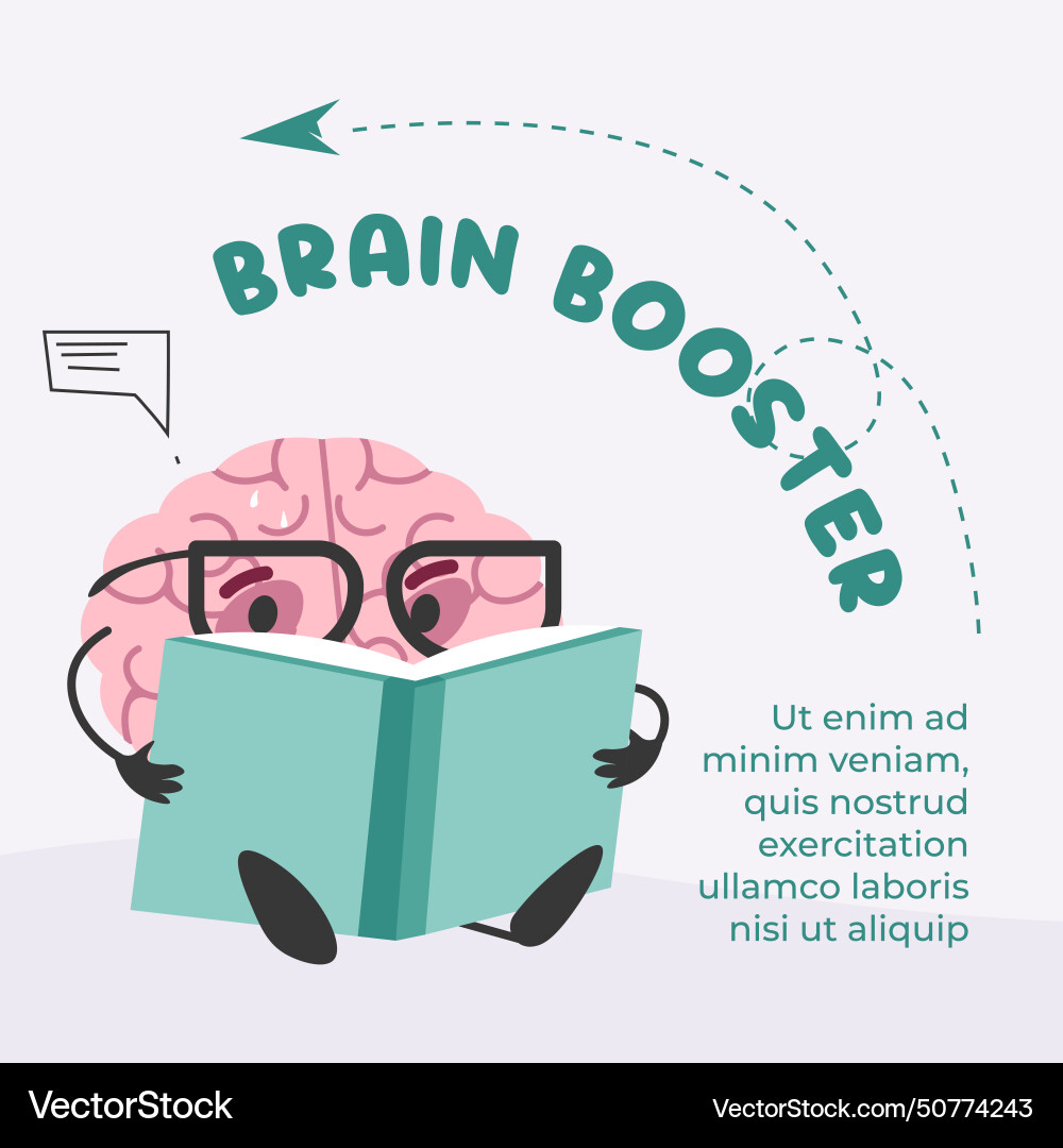 Brain booster educational concept Royalty Free Vector Image