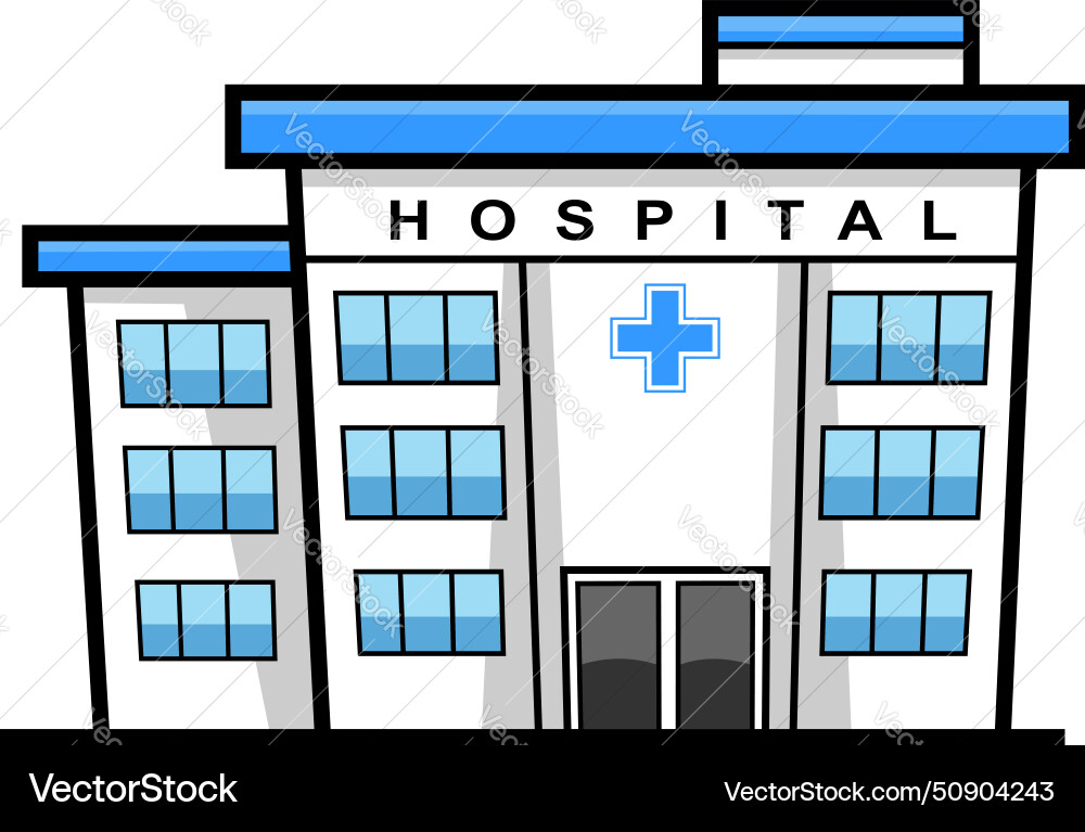 Cartoon hospital building Royalty Free Vector Image