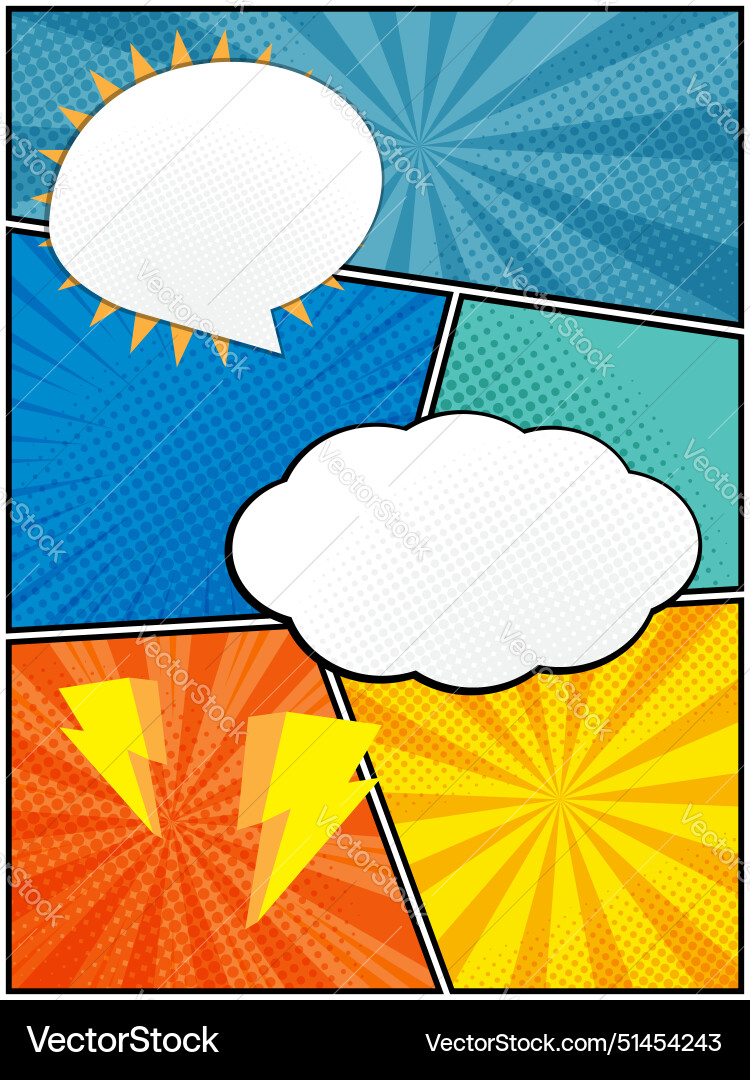 Colorful comic book pop art cartoon layout Vector Image