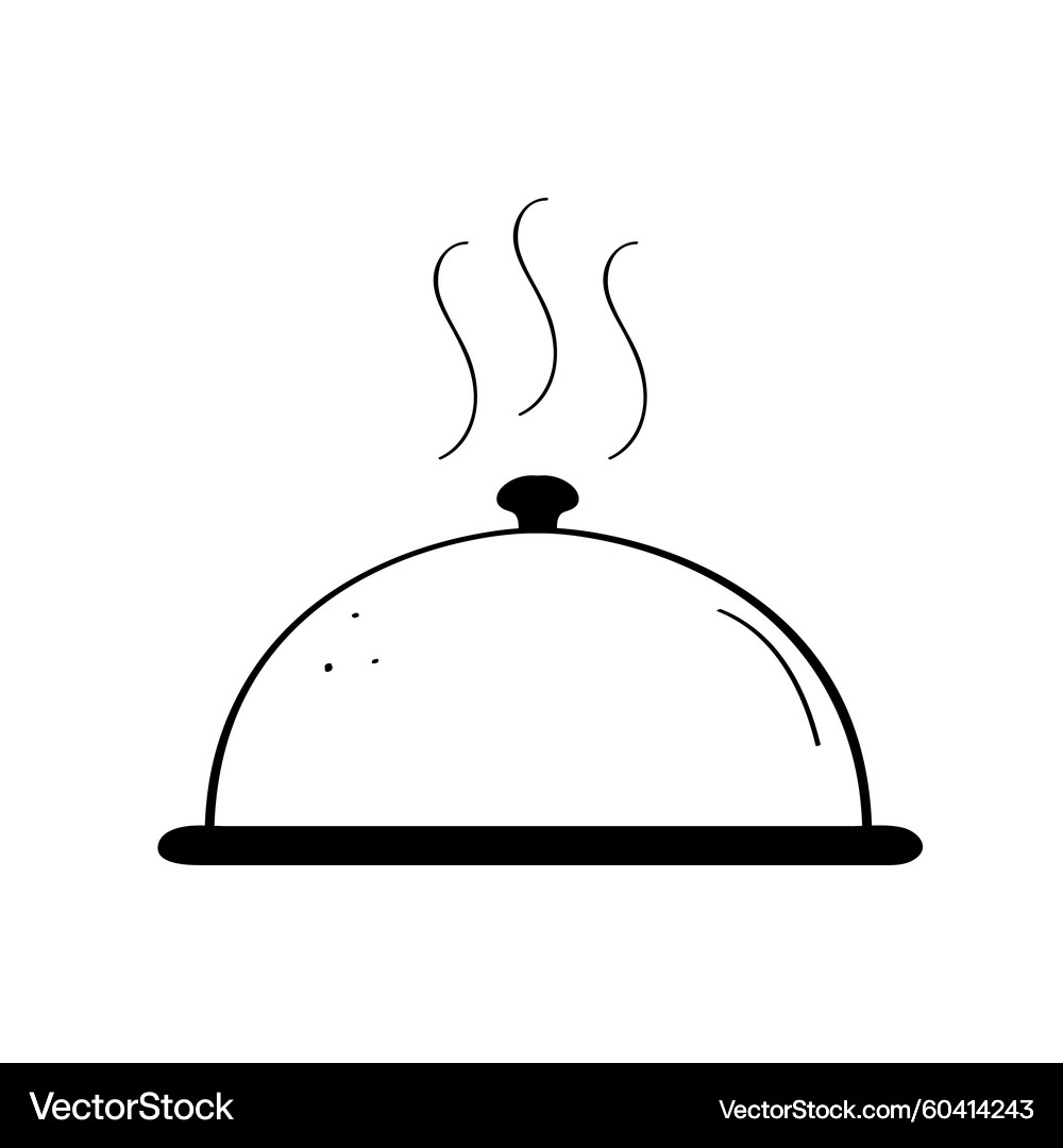 Covered Dish Icon - Kitchen Doodle – Royalty-Free Vector | VectorStock