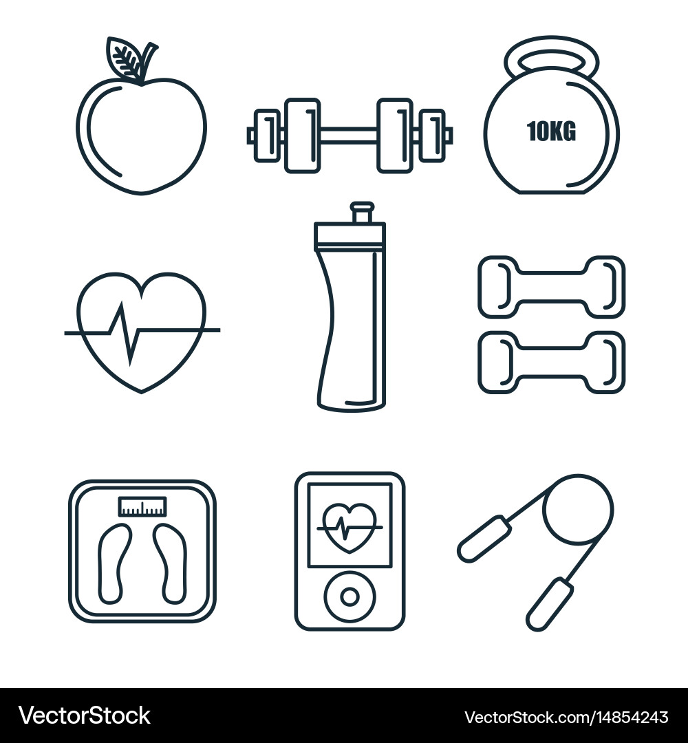 Exercising related object Royalty Free Vector Image
