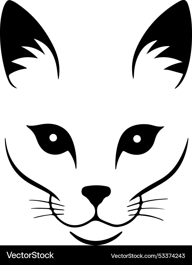Logo depicting a cat head Royalty Free Vector Image