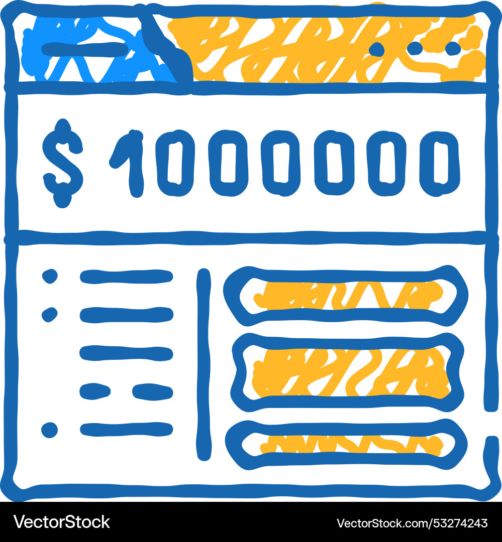 Millionaire bank account icon doodle Royalty Free Vector