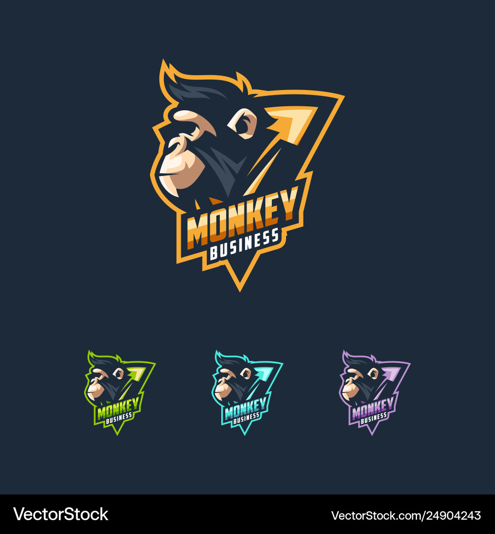 Monkey logo design template Royalty Free Vector Image