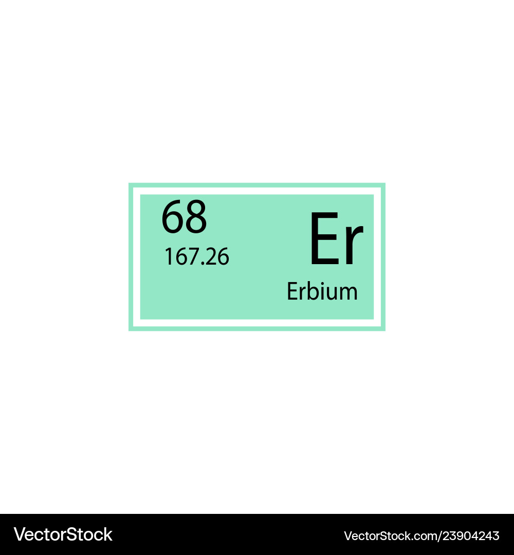 Periodic table element erbium icon Royalty Free Vector Image