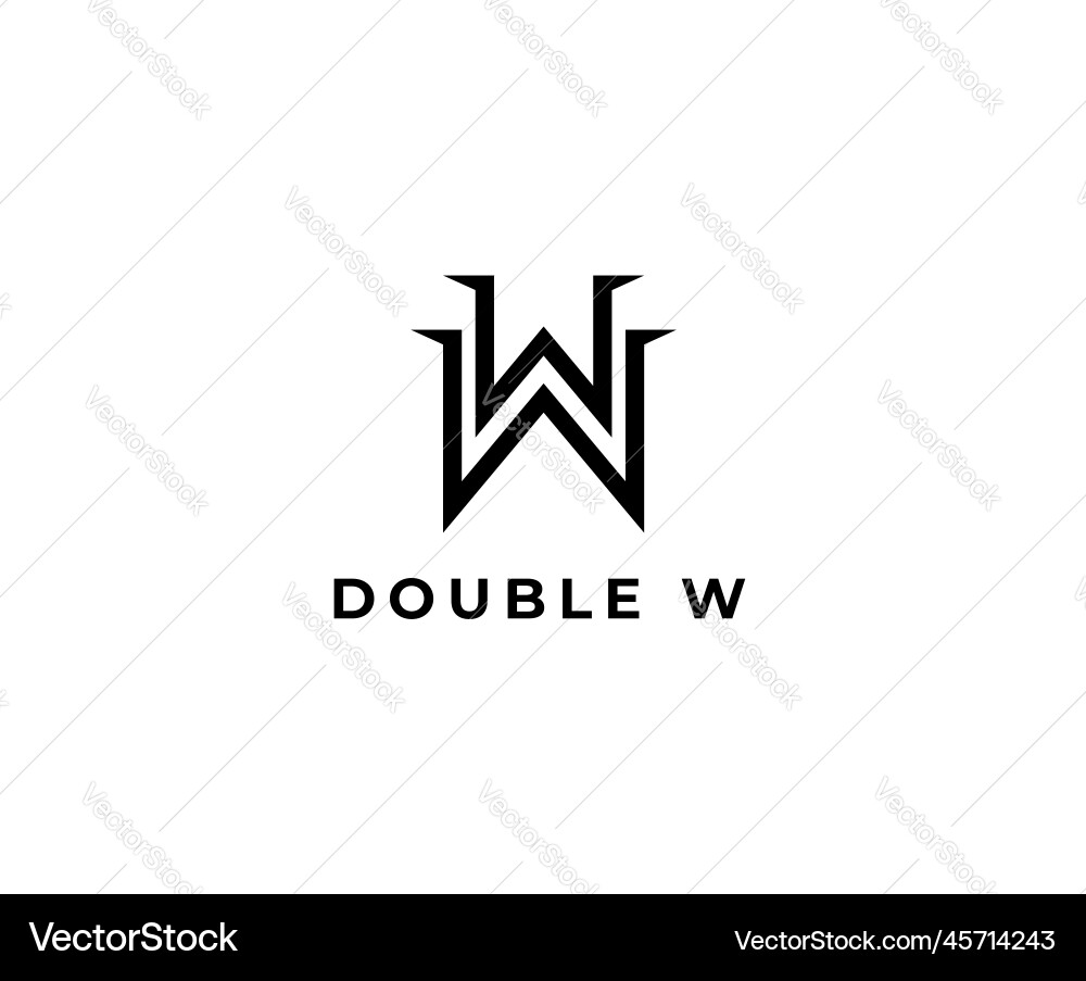 Simple double w letter logo design template Vector Image