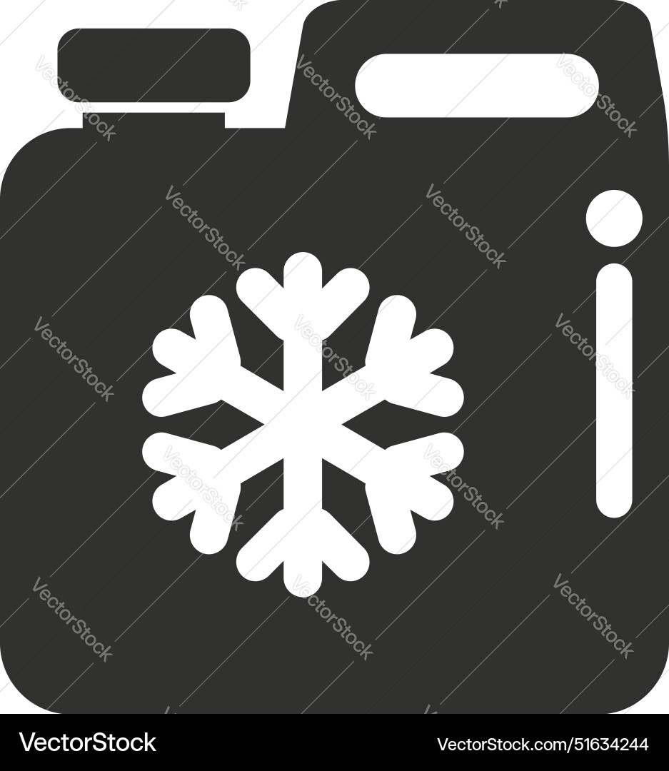 Antifreeze canister icon showing snowflake Vector Image