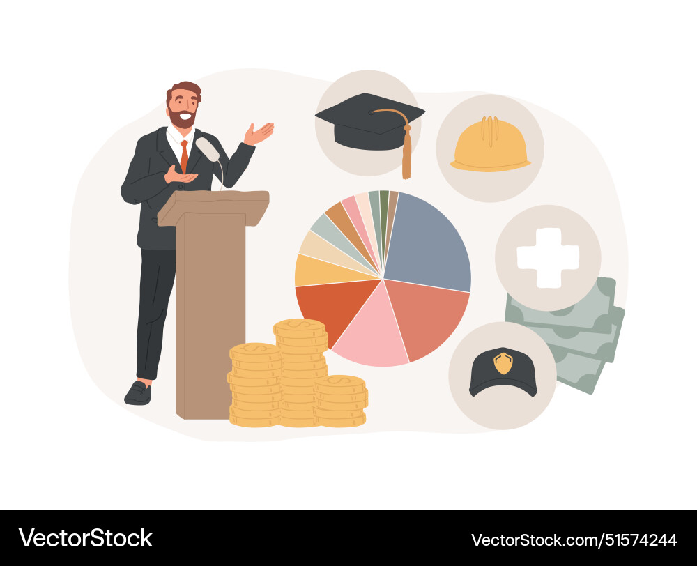 Government spending isolated concept Royalty Free Vector
