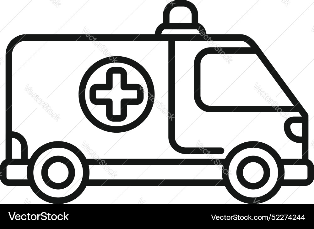 Line icon ambulance emergency transporting patient
