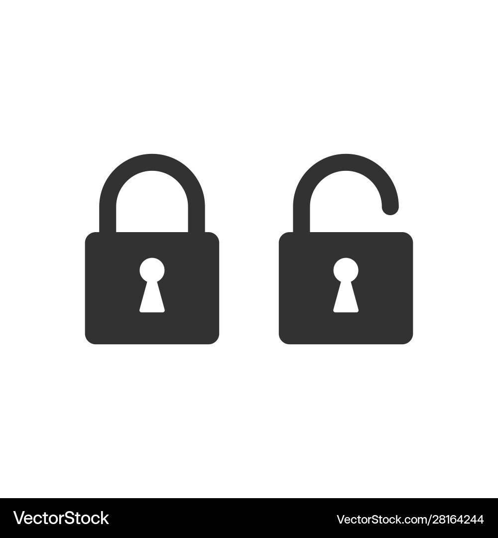Lock icon padlock silhouette Royalty Free Vector Image