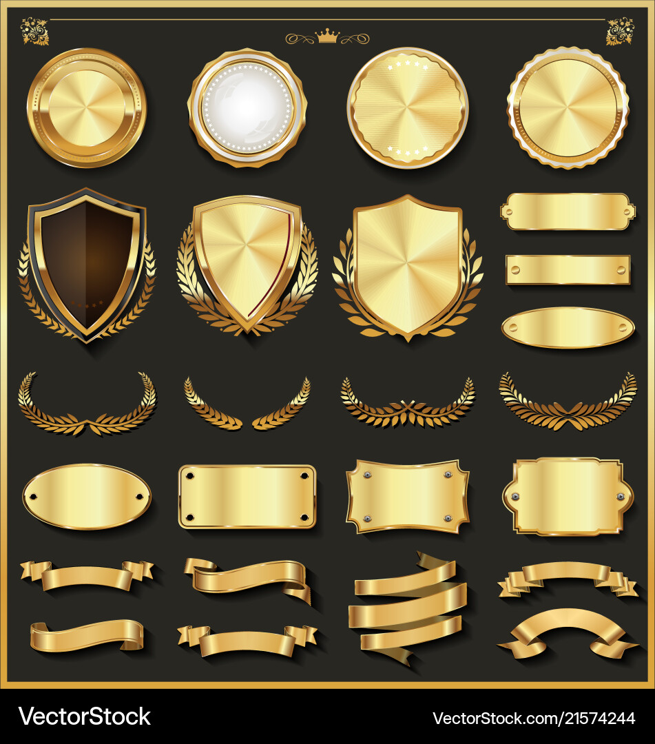 Luxury Gold & Red Awards Collection Royalty Free Vector