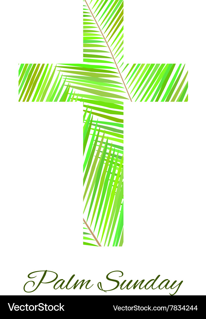 Palm Sunday Cross Royalty Free Vector Image - VectorStock