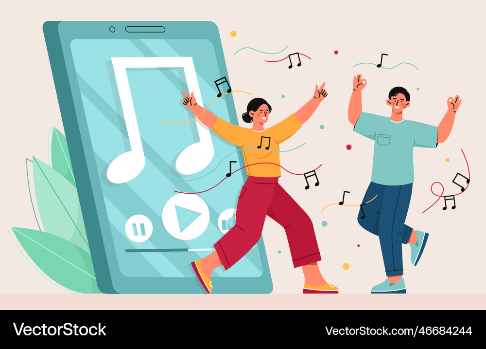 People listen music Royalty Free Vector Image - VectorStock
