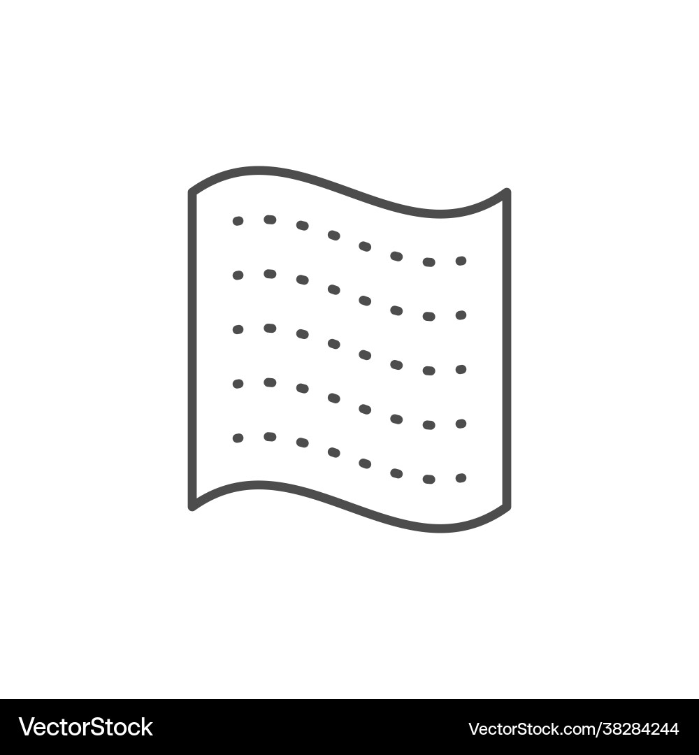 Perforated napkin line outline icon Royalty Free Vector