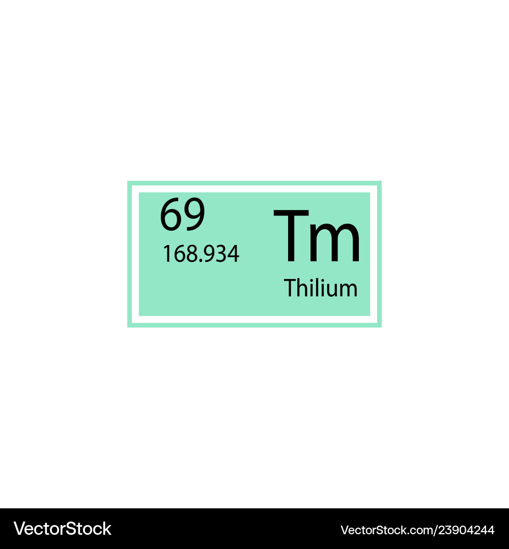 Periodic table element thilium icon Royalty Free Vector