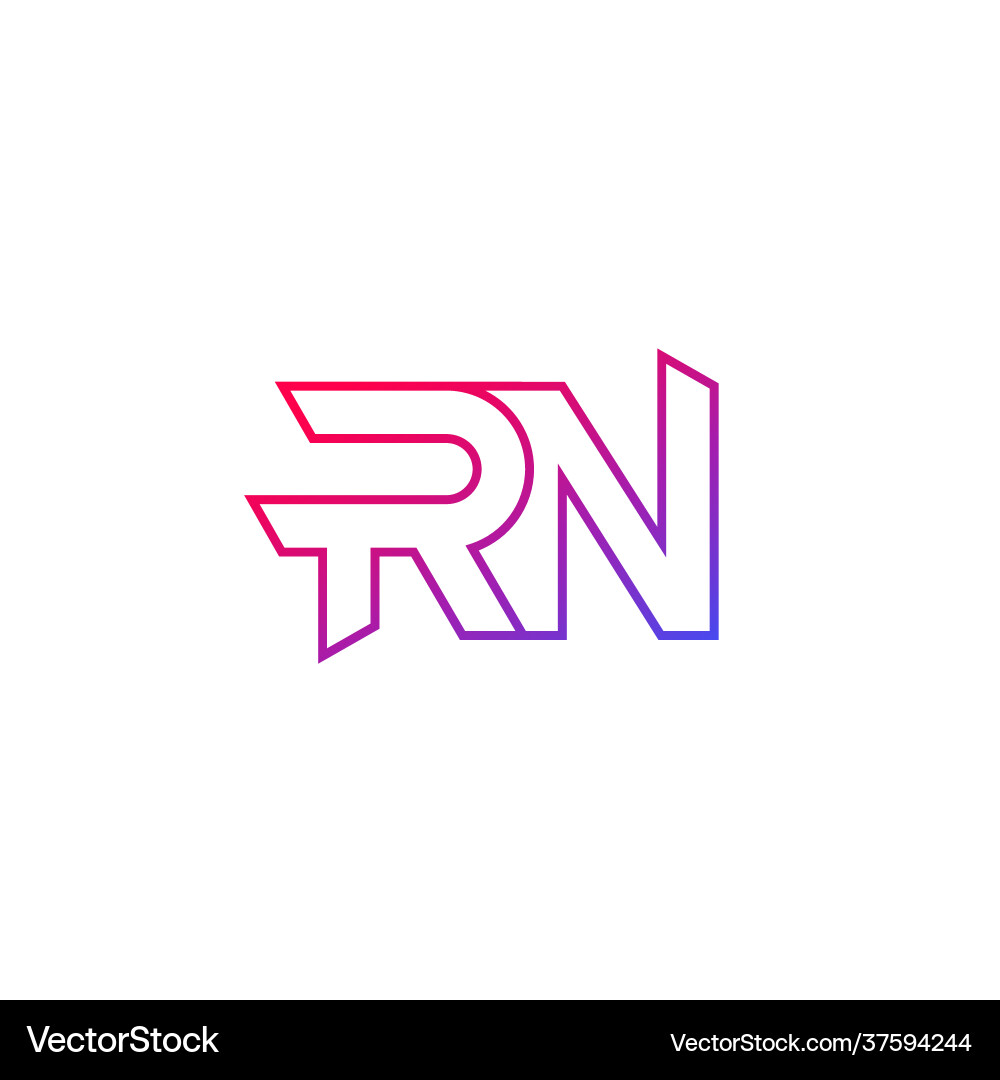 Rn letters logo line design Royalty Free Vector Image