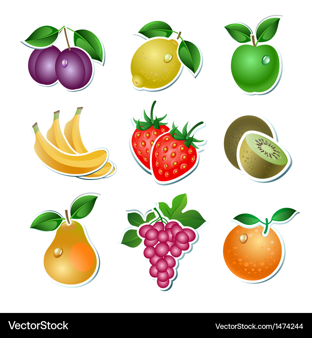 Set of fruit Royalty Free Vector Image - VectorStock