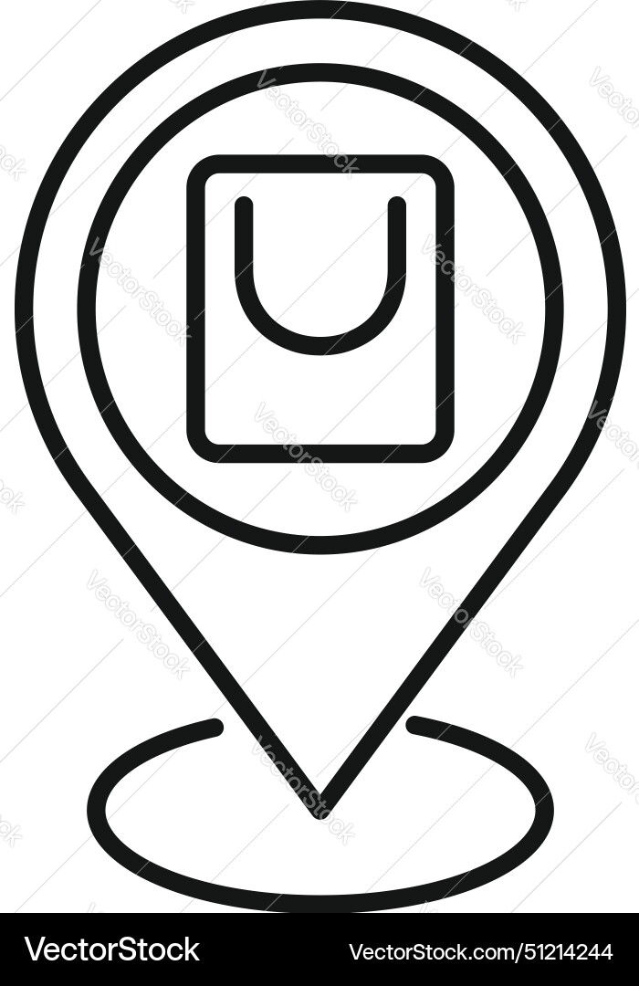 Store locator map pin icon outline near Royalty Free Vector