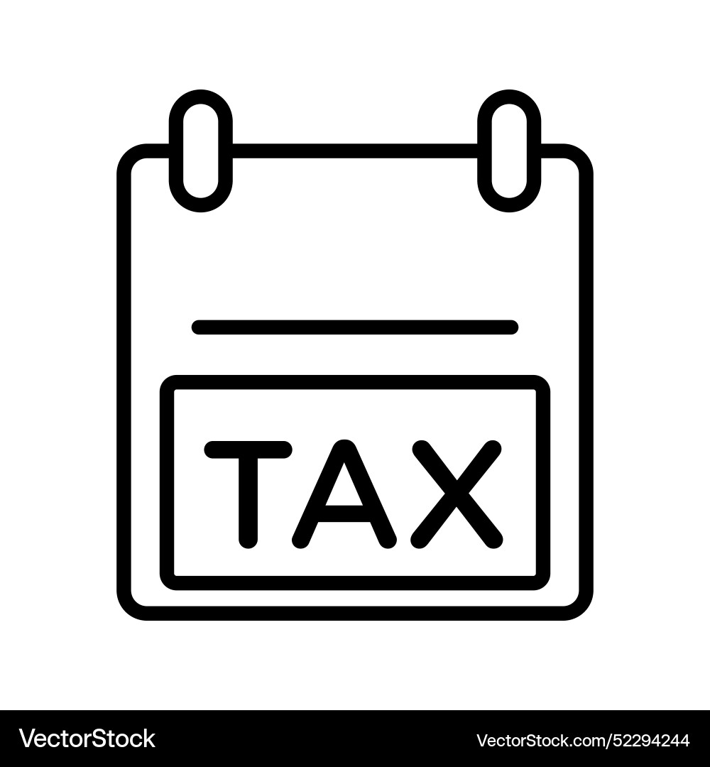 Tax reminder icon linear logo mark in black Vector Image