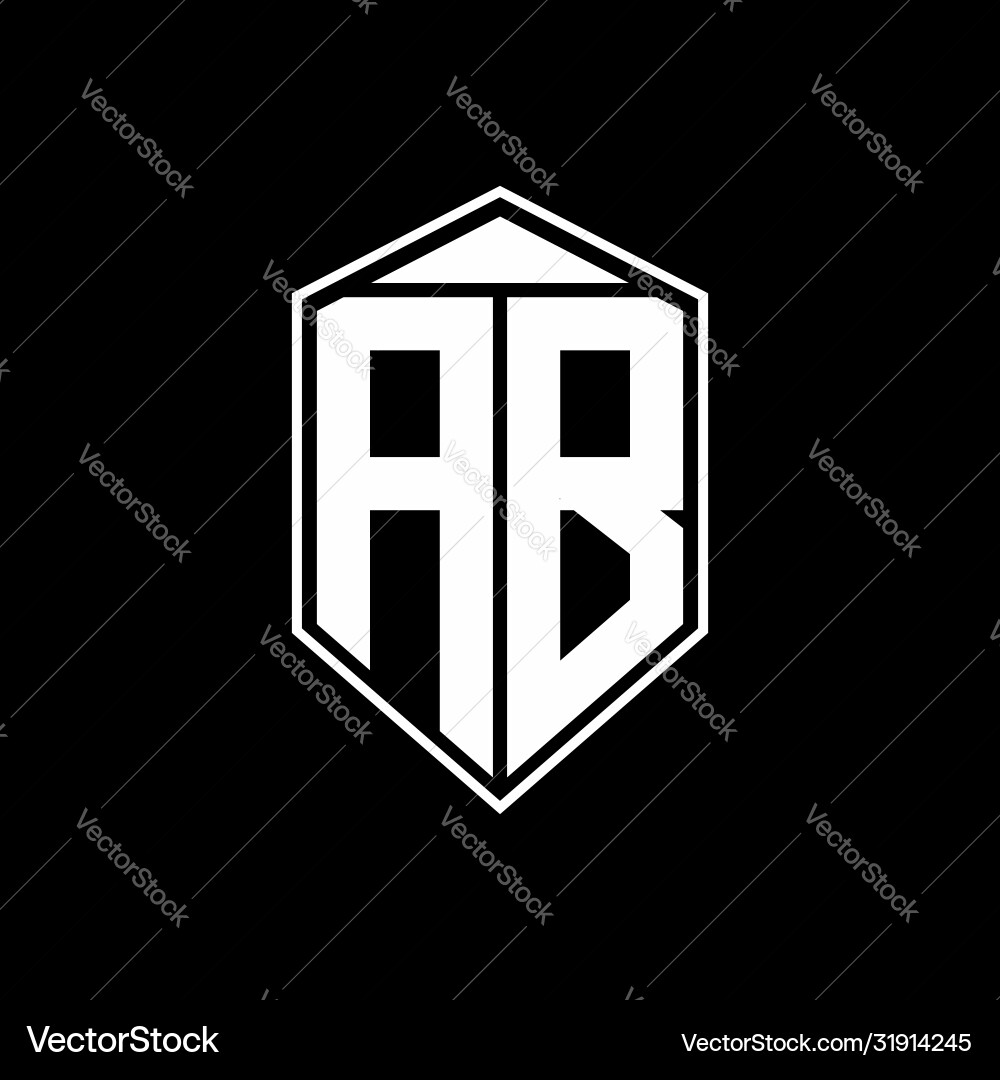 Ab logo monogram with emblem shape combination Vector Image