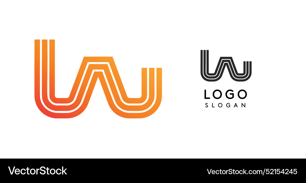Abstract logo with gradient orange lines on left Vector Image