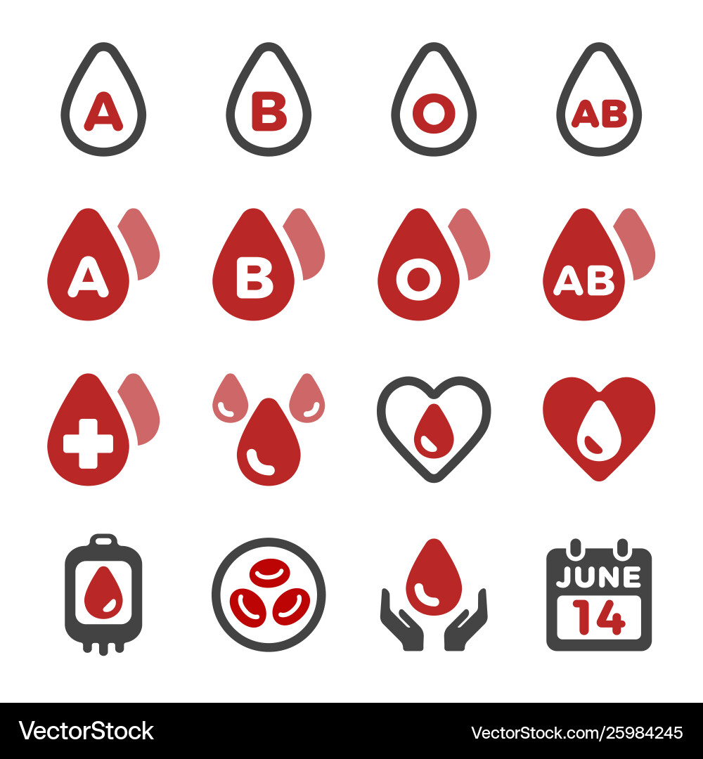 Blood icon set Royalty Free Vector Image - VectorStock