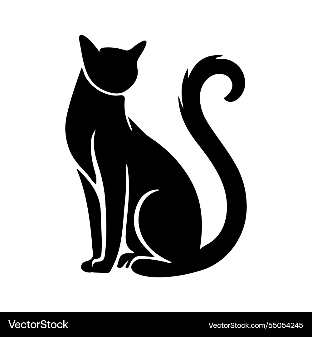 Cat silhouette clipart Royalty Free Vector Image