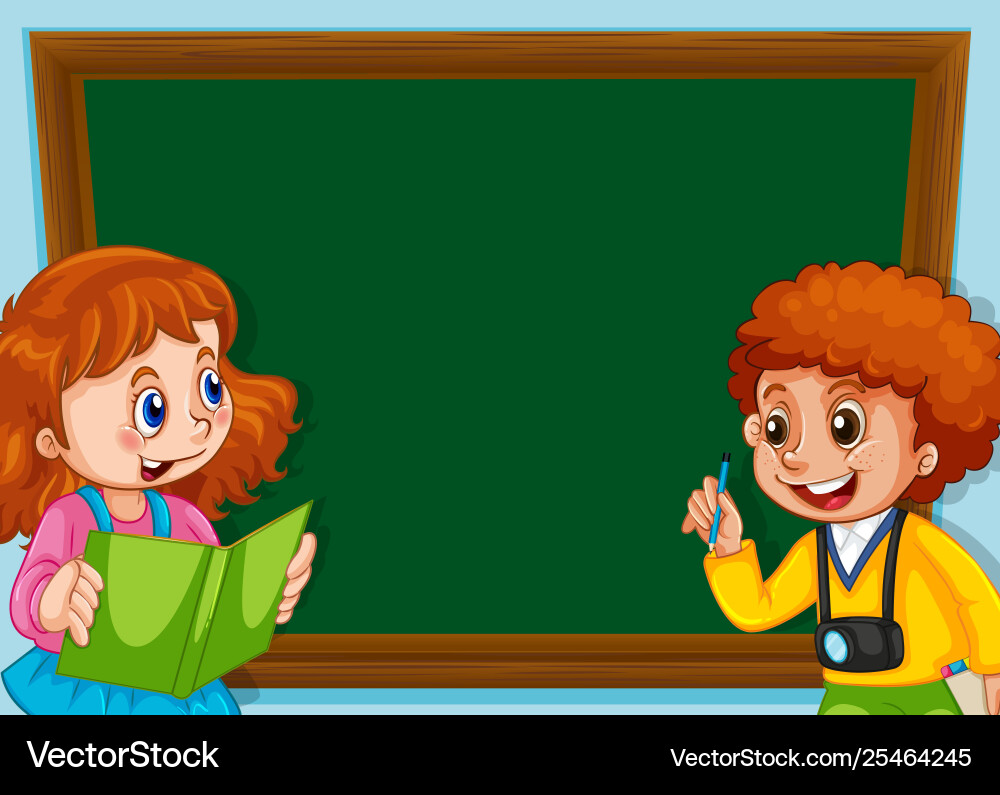 Children on chalkboard template Royalty Free Vector Image