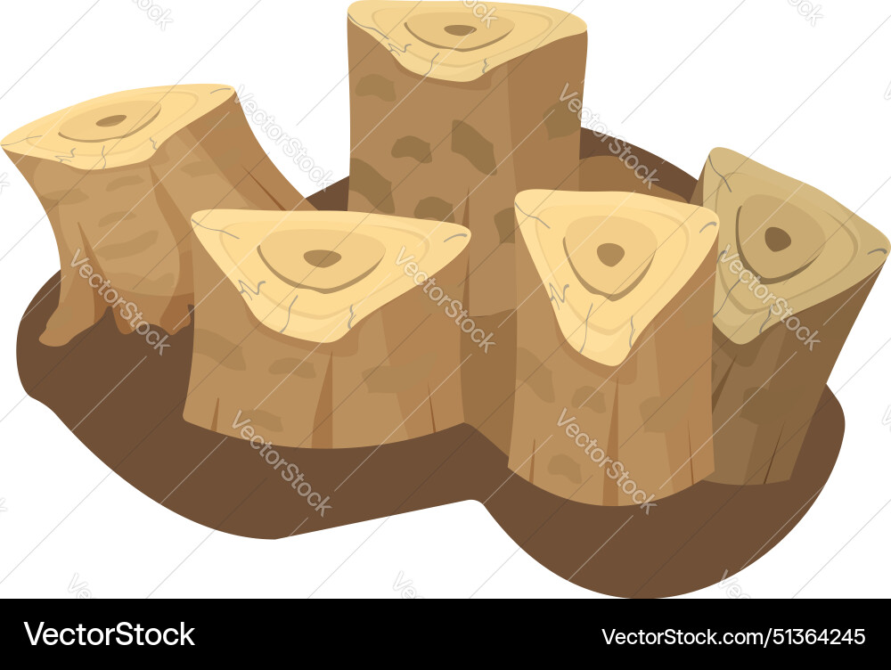 Digital of four cut tree stumps Royalty Free Vector Image