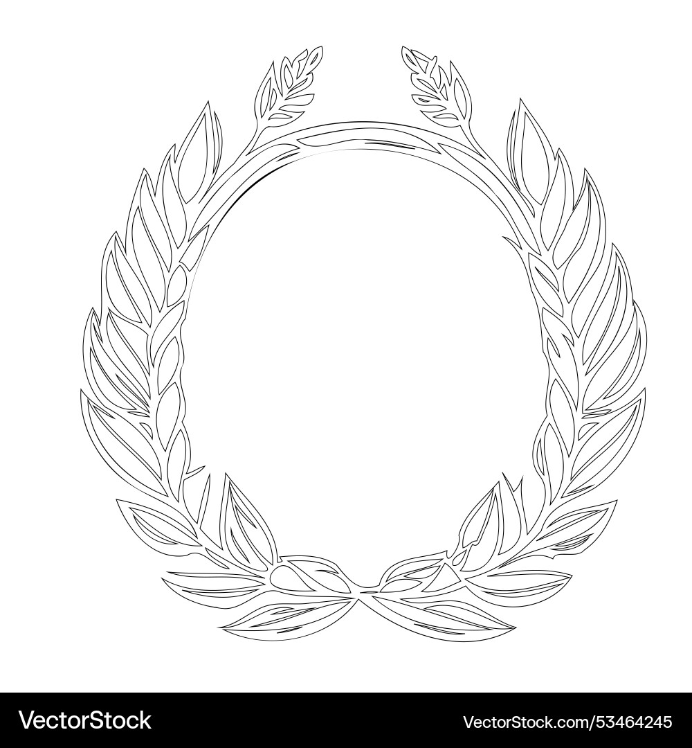 Laurel wreath outline sketch Royalty Free Vector Image