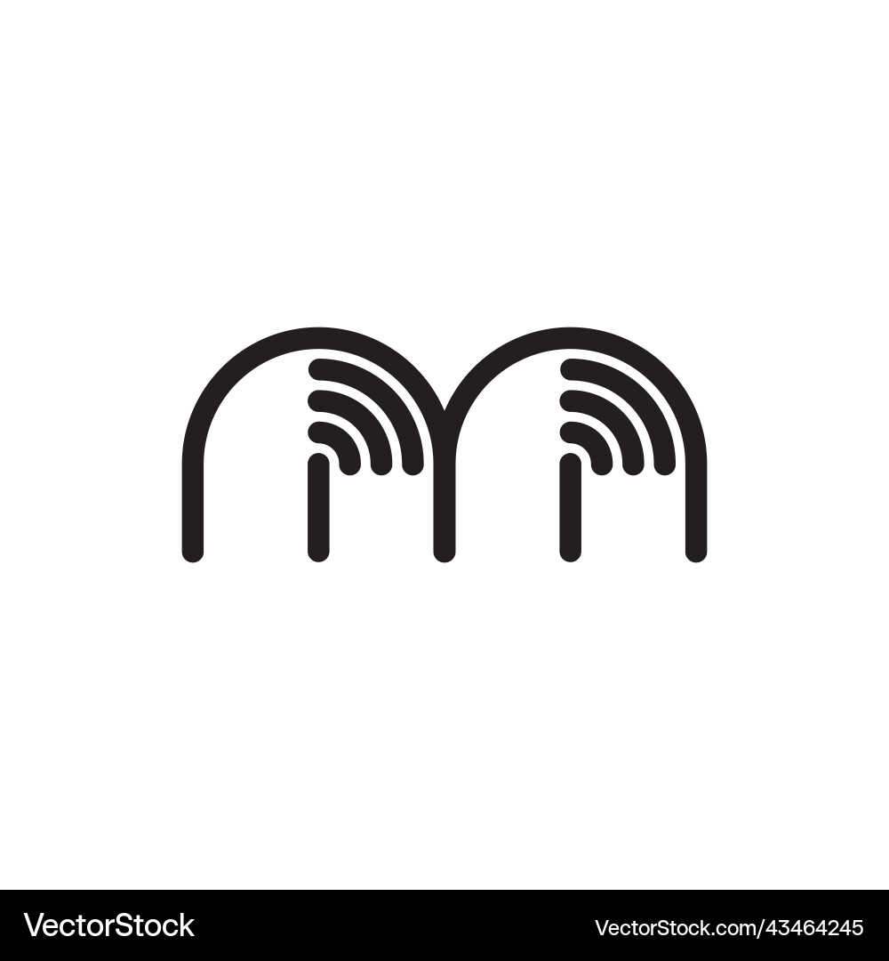 Letter m i signal techno fun design logo Vector Image