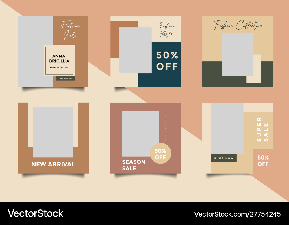 Minimalist social media post design template Vector Image