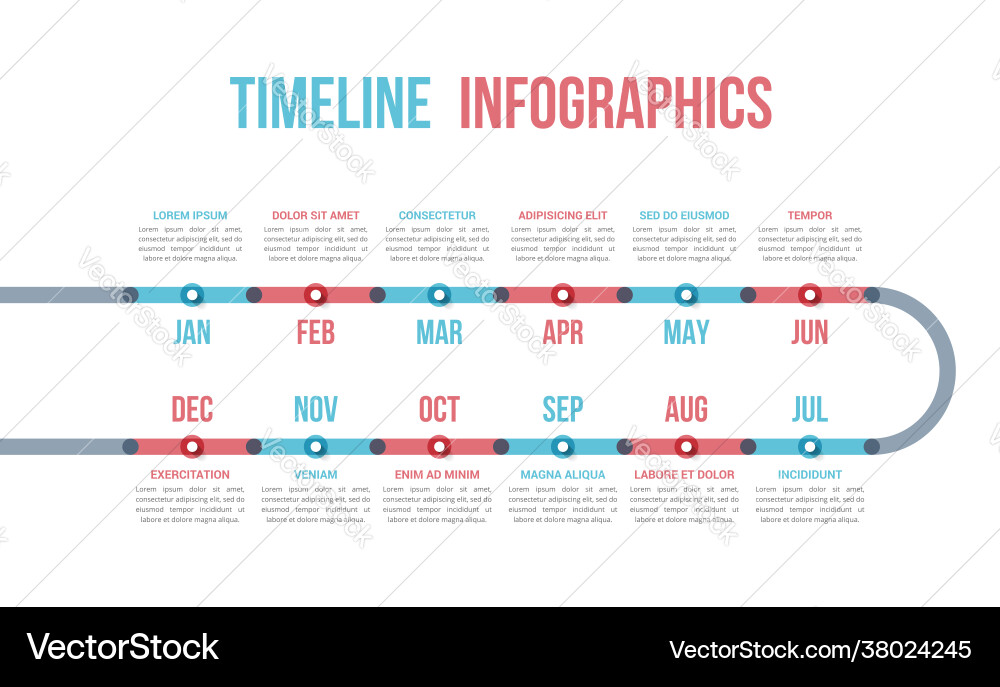 Monthly Timeline Infographic Royalty Free Vector Image
