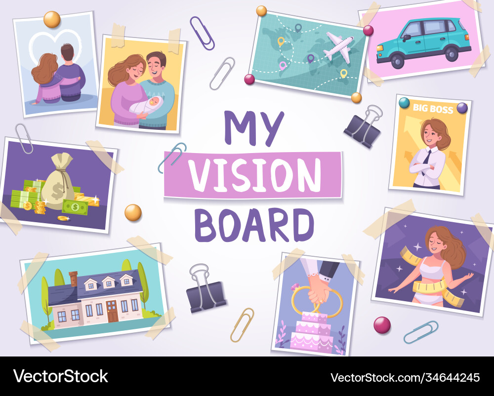 Motivational Vision Board Royalty Free Vector Image