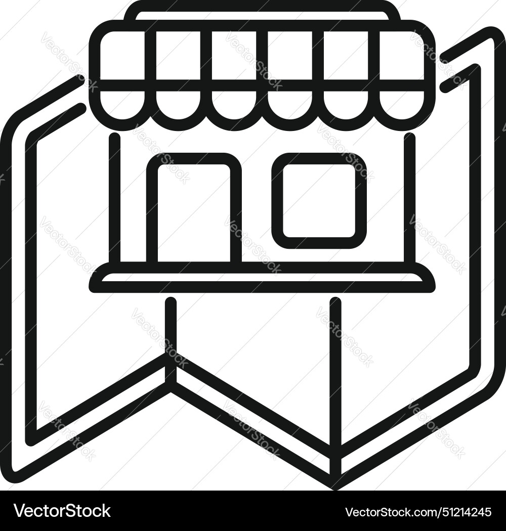 Store locator map icon outline road Royalty Free Vector