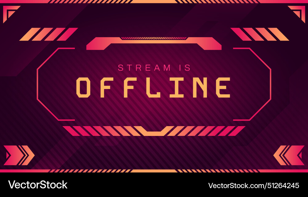 Stream is offline screen ui warning banner Vector Image