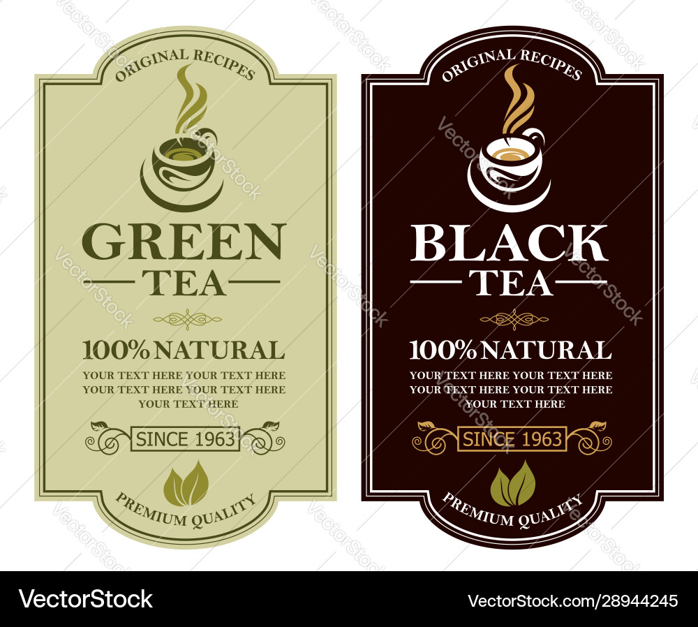Tea labels set Royalty Free Vector Image - VectorStock