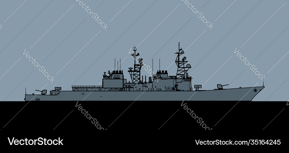 Us navy spruance-class destroyer Royalty Free Vector Image