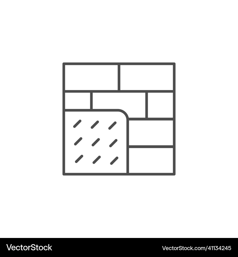 Wall insulation line outline icon Royalty Free Vector Image